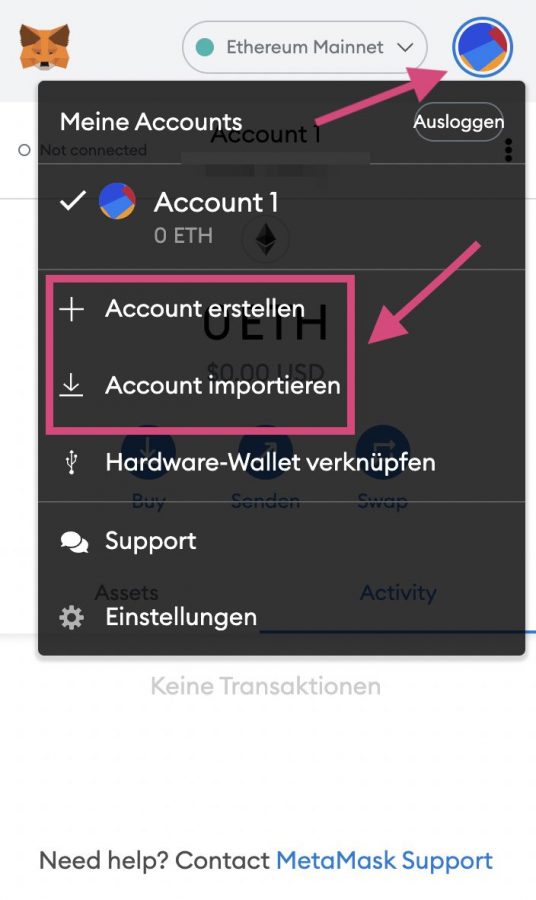 MetaMask: Zweiten Account hinzufügen - So gehts! - Blogseite.com