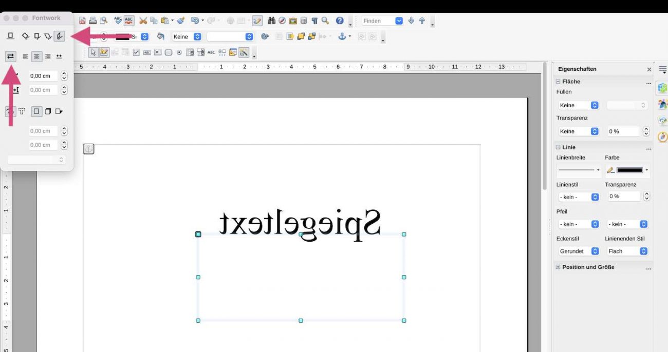 OpenOffice: Schrift spiegeln - So einfach gehts! - Blogseite.com
