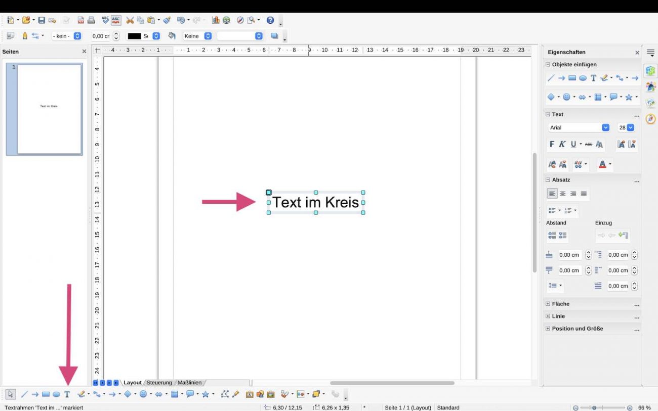 OpenOffice: Text im Bogen schreiben - So gehts! - Blogseite.com 💬
