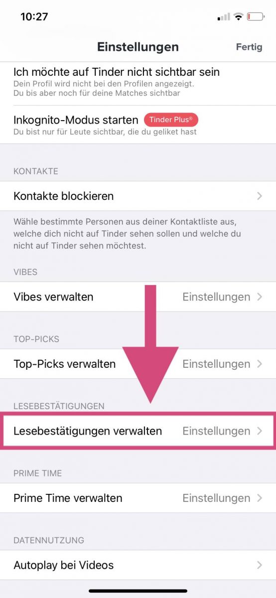 Tinder: Lesebestätigung deaktivieren - So gehts - Blogseite.com