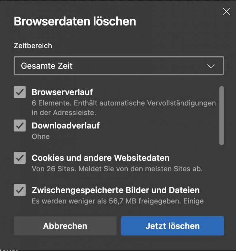 Microsoft Edge: Verlauf und Browserdaten löschen - Blogseite.com