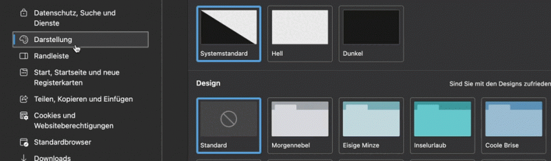 Microsoft Edge: Design ändern - So gehts - Blogseite.com